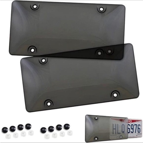 Accessories | Tinted License Plate Cover Set Of Standard Fit Front Back ...